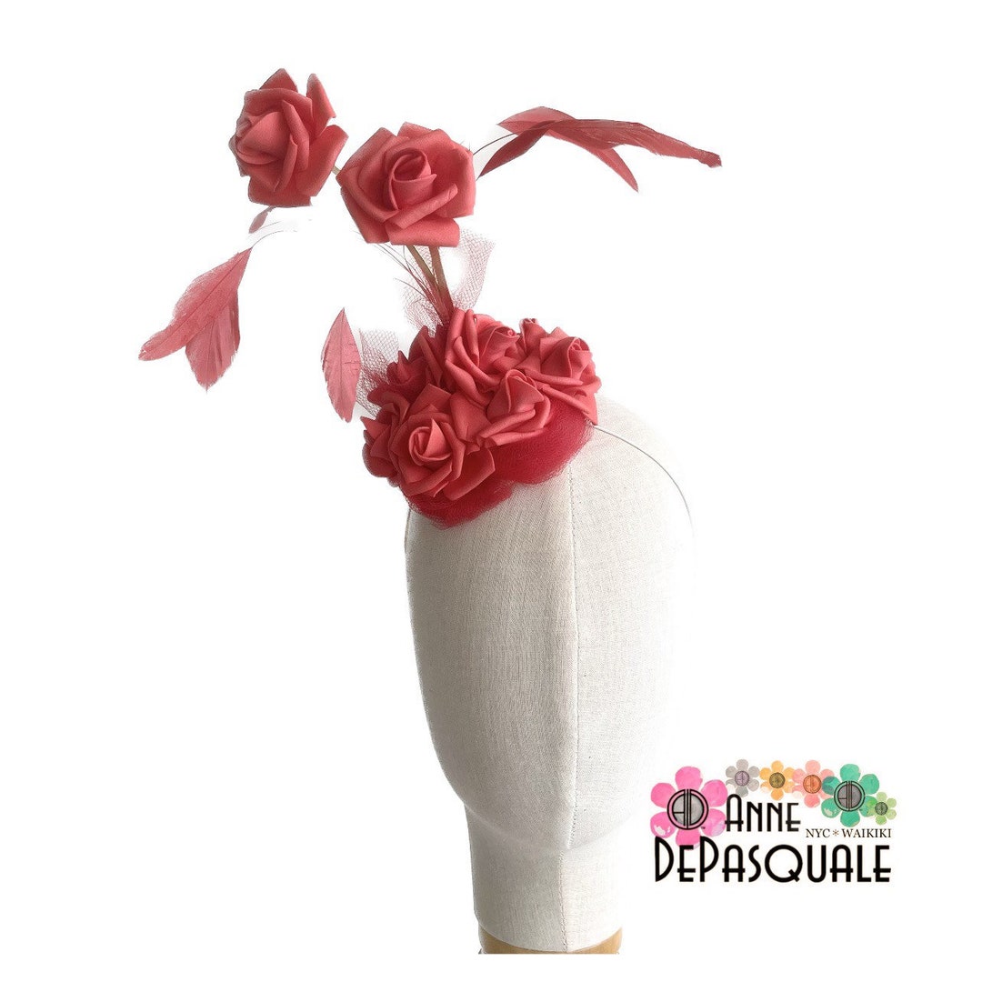 Red Rose Fascinator, Derby, Garden Party, Tea Party, Royal Ascot - Etsy