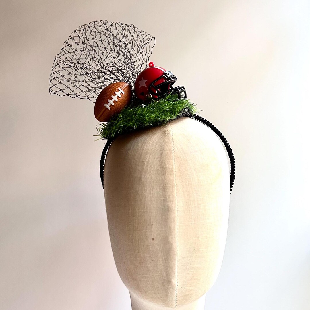 Football Fascinator Headband – Game Day Helmet & Veil Headpiece - Etsy