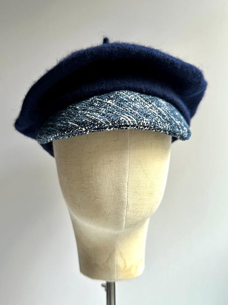 Blue Beret, Woman’s Newsboy Mod Cap; Handmade Wool Packable Hat - Etsy UK