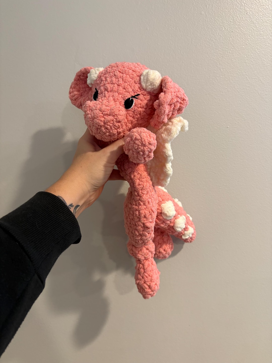Dusty Dragon/ Pink Sparkle Dragon Lovey/ Dragon Lovey/first Birthday ...