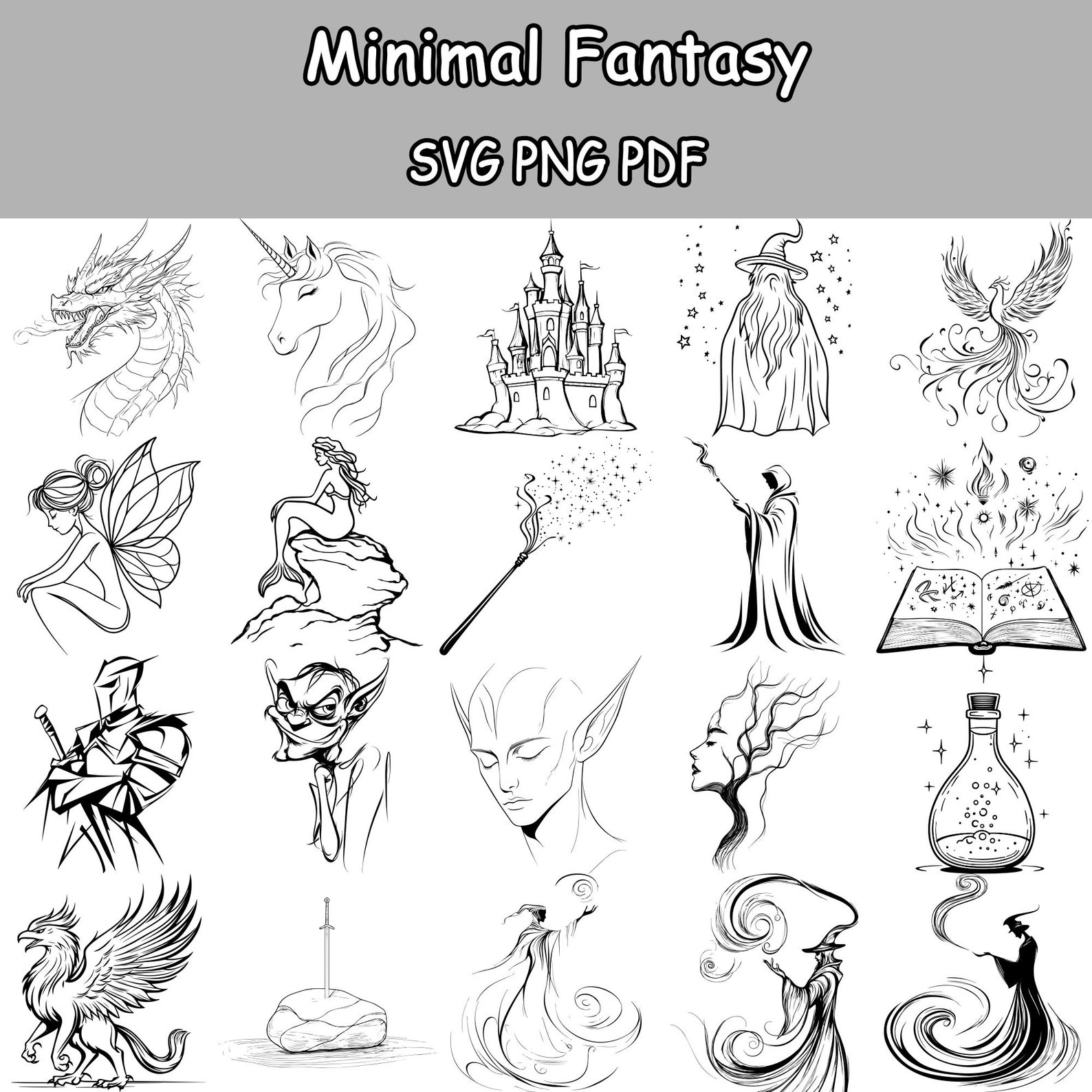 Mega SVG Bundle, 100 Minimal SVG Designs, SVG, Png, Pdf, Clipart-datei ...