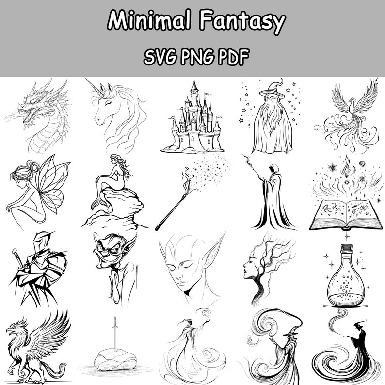 Mega SVG Bundle, 100 Minimal SVG Designs, SVG, Png, Pdf, Clipart-datei ...