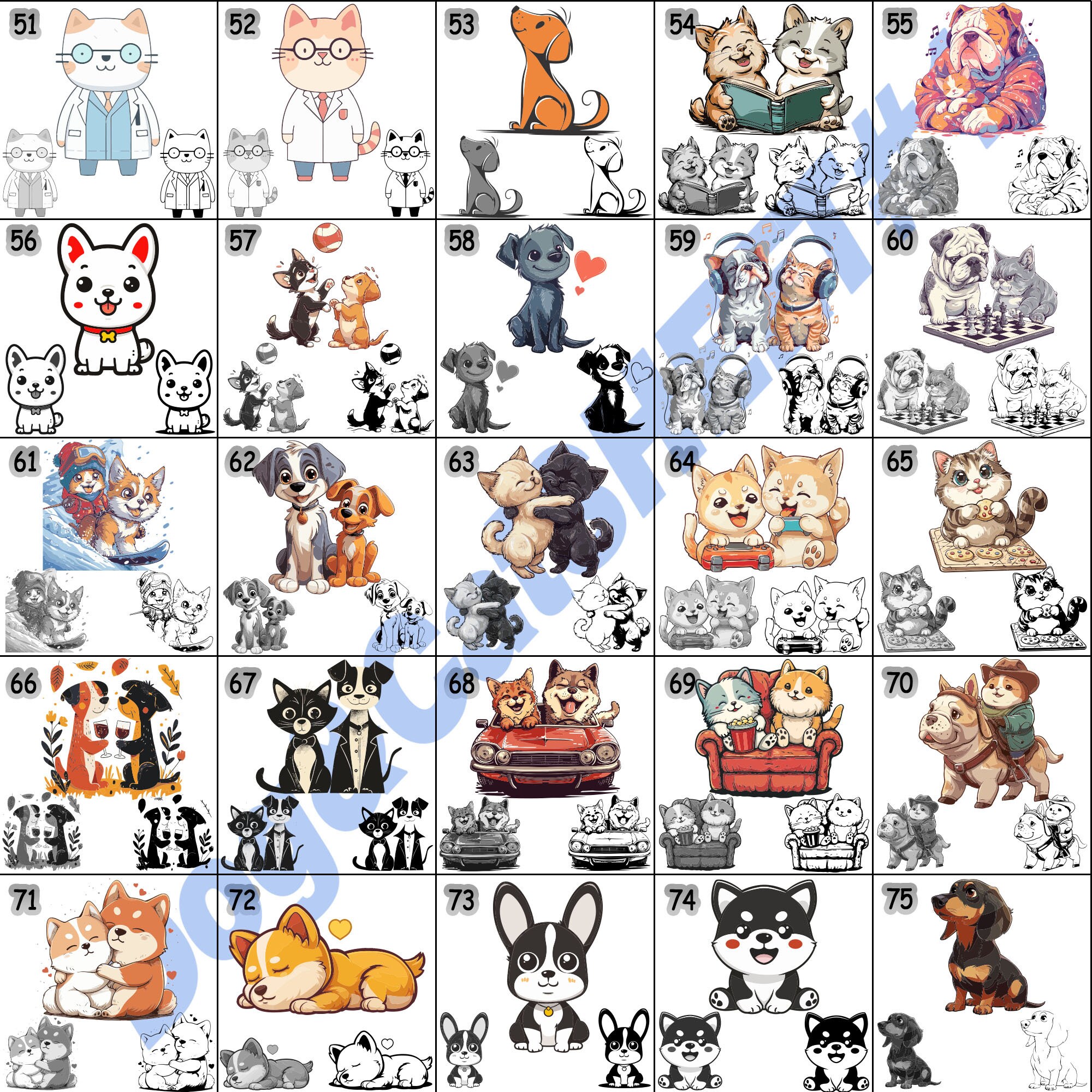 SVG Bundle, 80 , Cats and Dogs Svg-bundle, Png, Pdf, Clipart-datei ...