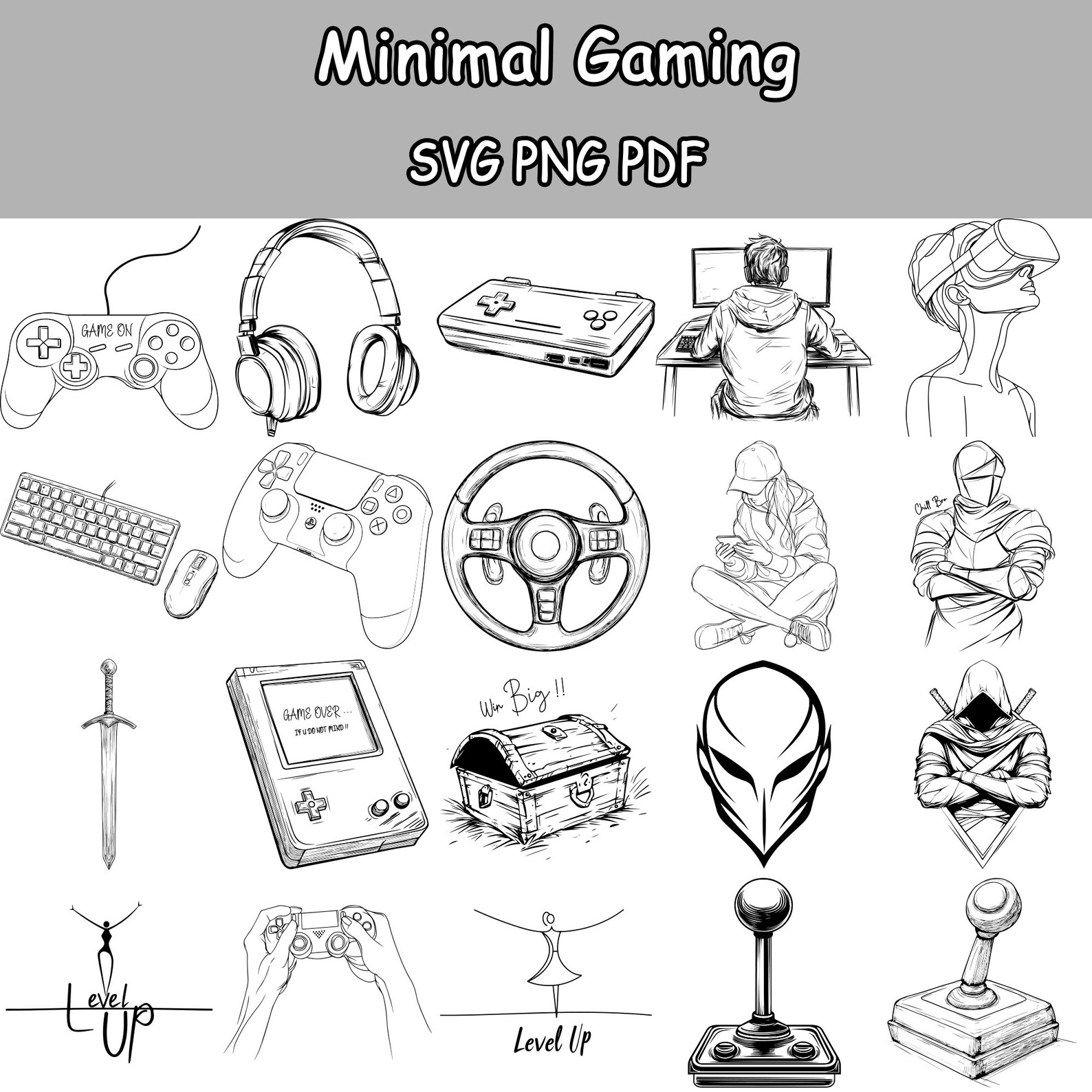 Mega SVG Bundle, 100 Minimal SVG Designs, SVG, Png, Pdf, Clipart-datei ...