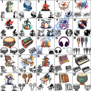 SVG Bundle, 50x, Music Bundle, Png, Pdf, Clipart-datei, Printable Music ...