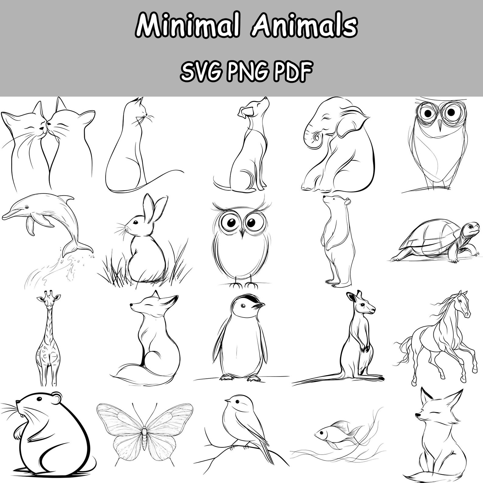 Mega SVG Bundle, 100 Minimal SVG Designs, SVG, Png, Pdf, Clipart-datei ...