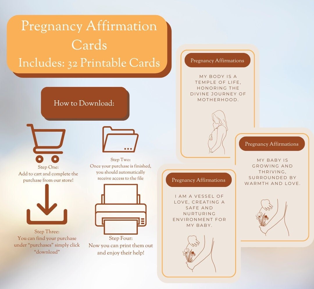 Empowering Pregnancy Affirmation Cards for Expectant Mothers - Etsy
