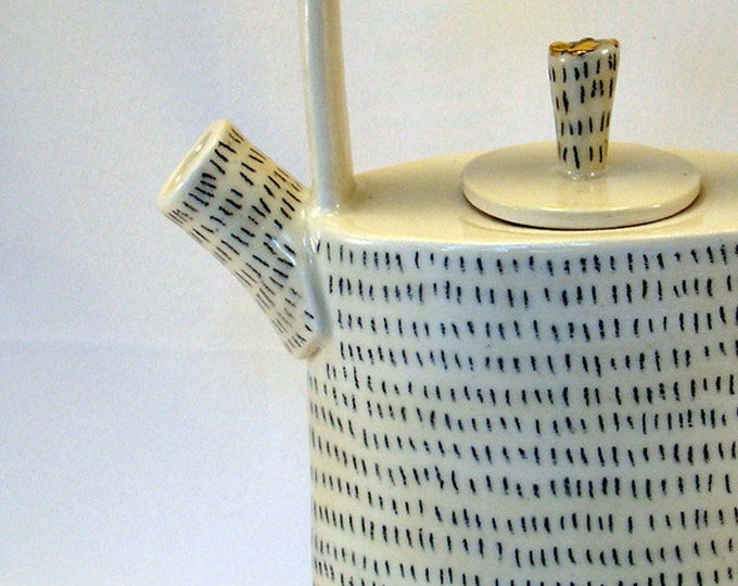 Handbuilt Stoneware Teapot With 22k Gold Luster - Etsy