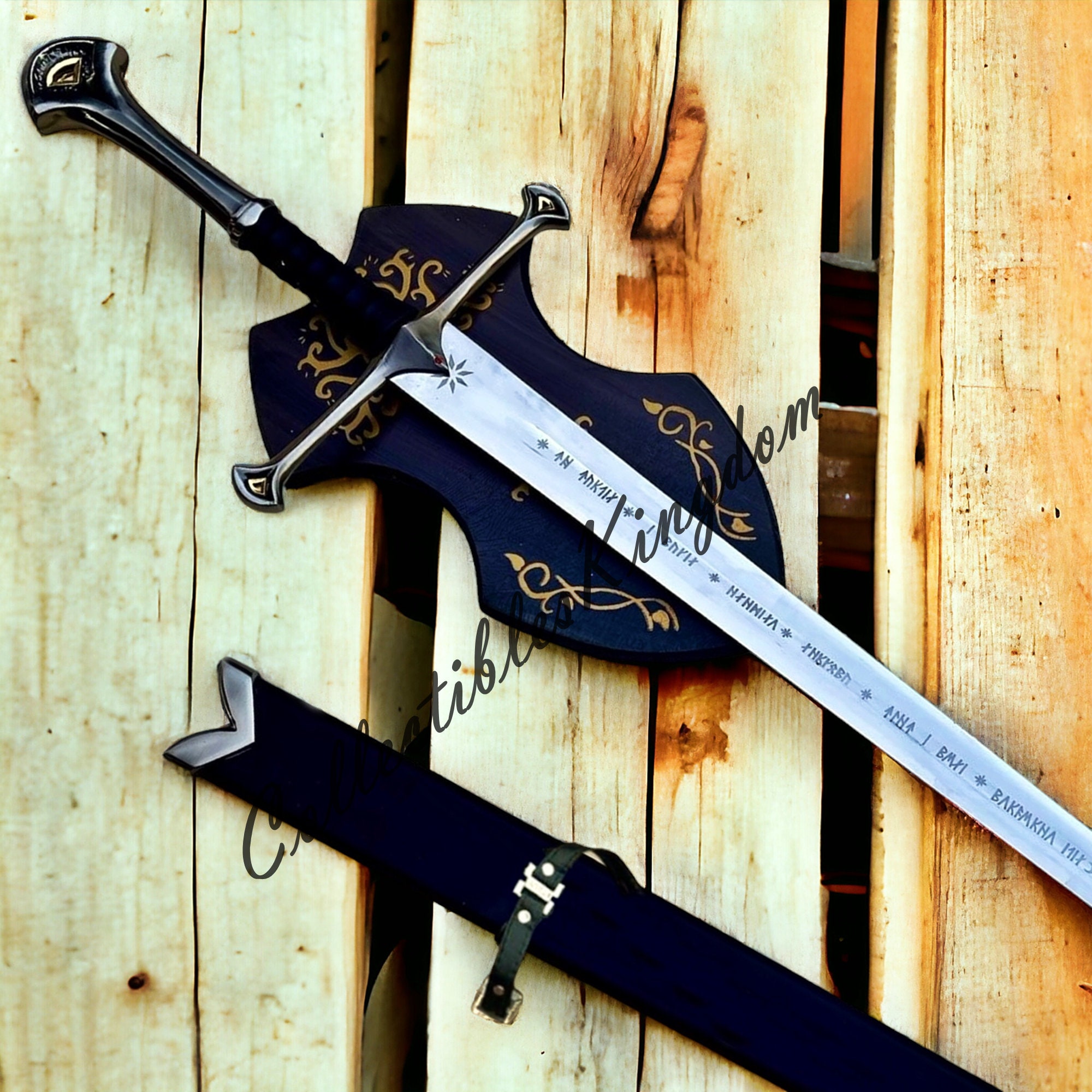 ANDURIL Sword of Aragorn Strider Flame of the West With Free Wall Mount ...