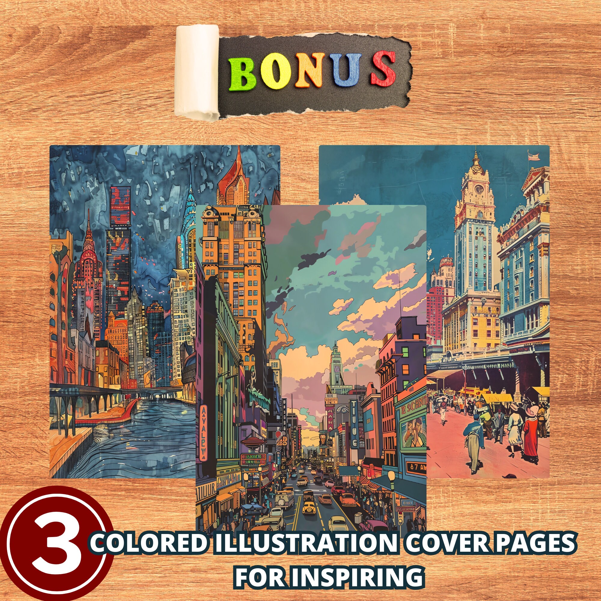 Cityscapes Coloring Pages Collection for Teen & Adults PDF PNG in 2 ...