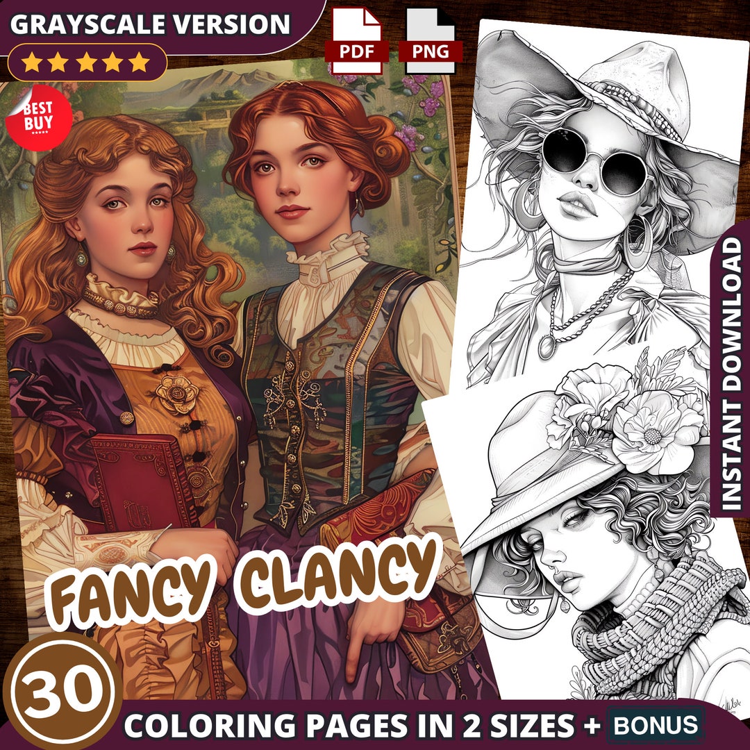 Fancy Clancy Coloring Pages Collection for That Girl, Classy Beautiful Dressed Women Coloring ...