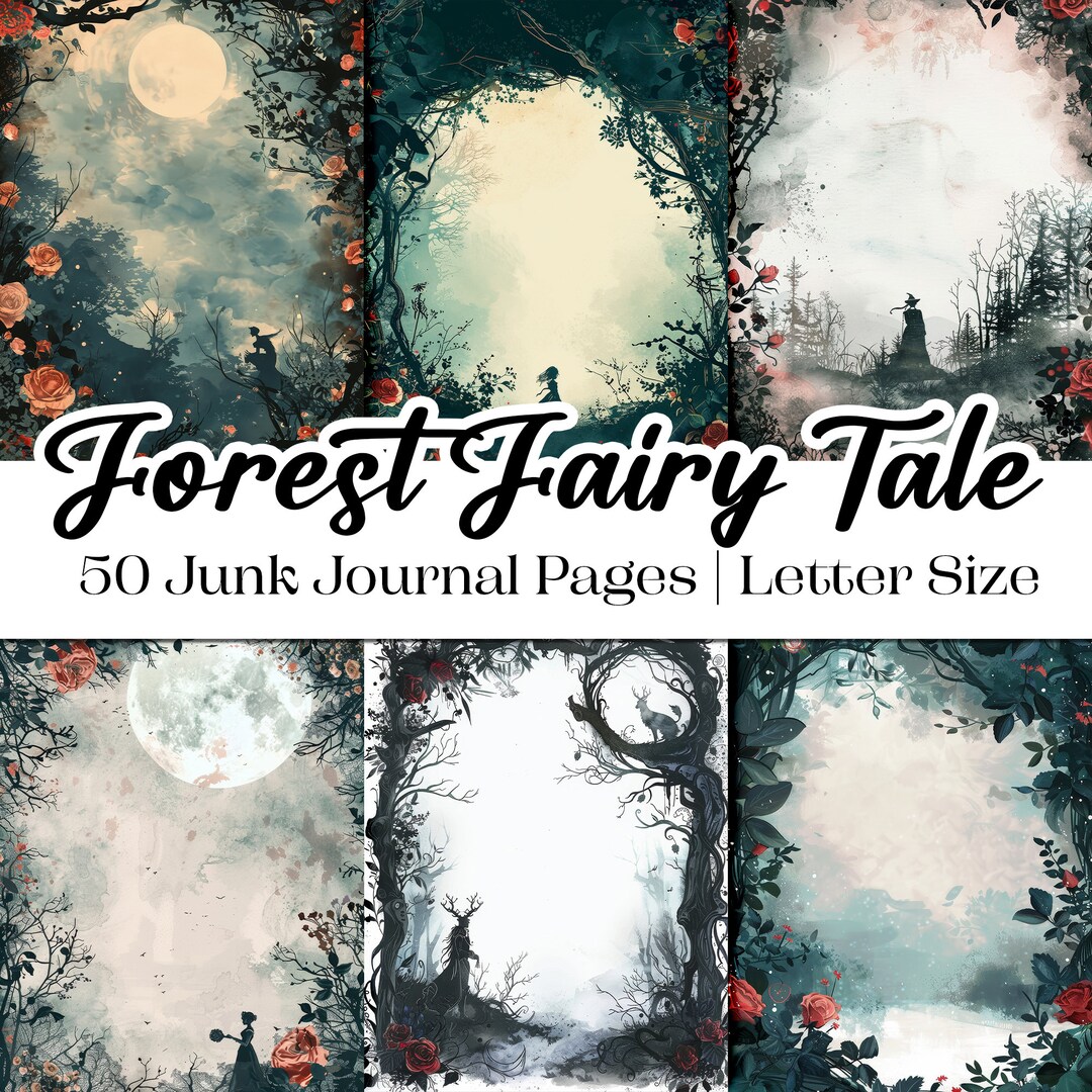 Forest Fairy Tale Junk Journal Printable Pages | 50 Letter-sized Images ...