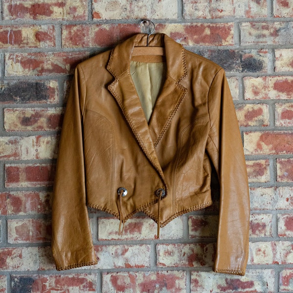 Western Style Leather Jacket - Etsy