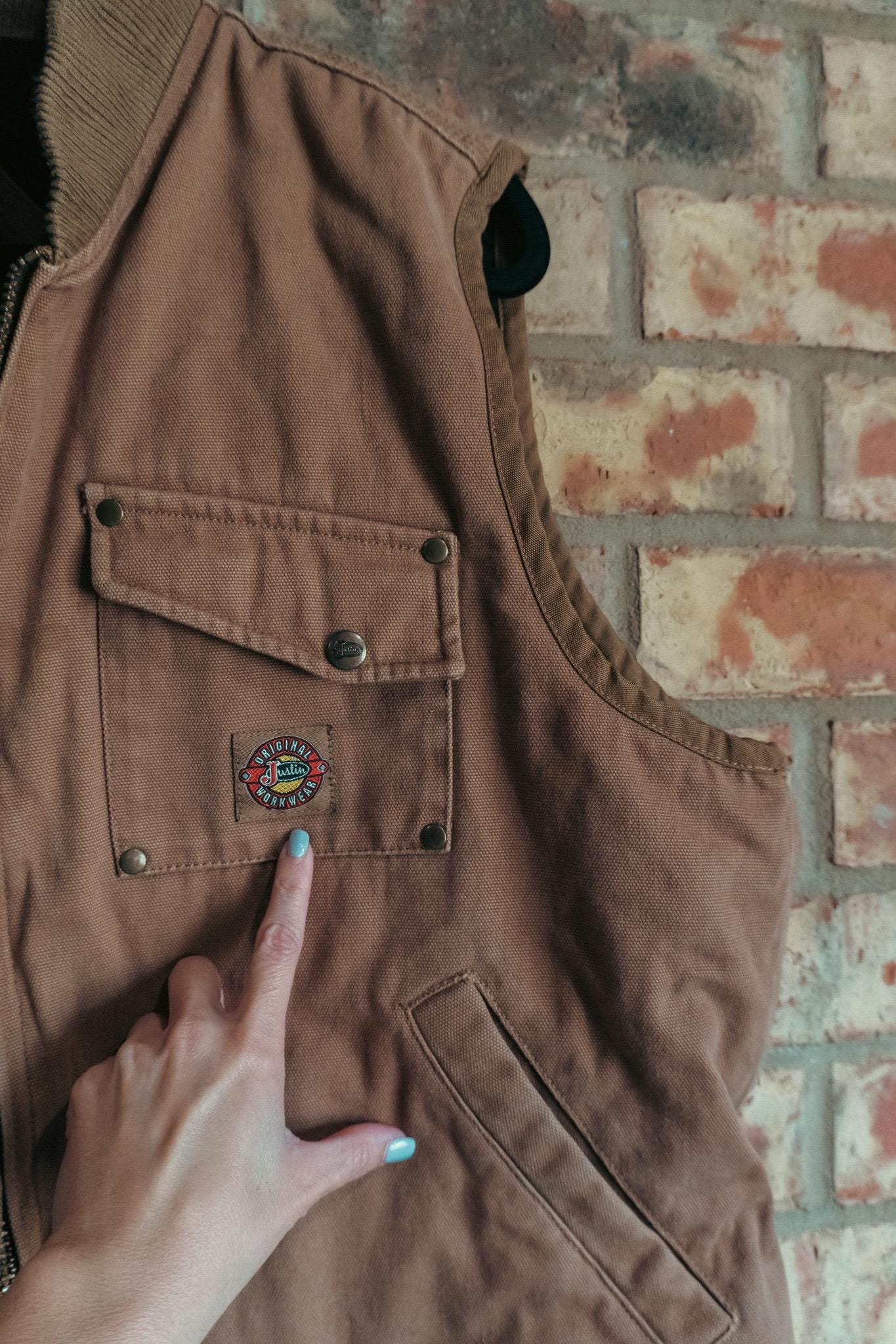 Vintage Original Justin Work Wear Canvas Vest Size L - Etsy