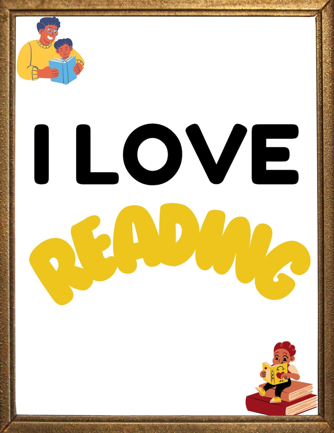 I Love Reading Educational Posters, Classroom Posters, Playroom Decor ...