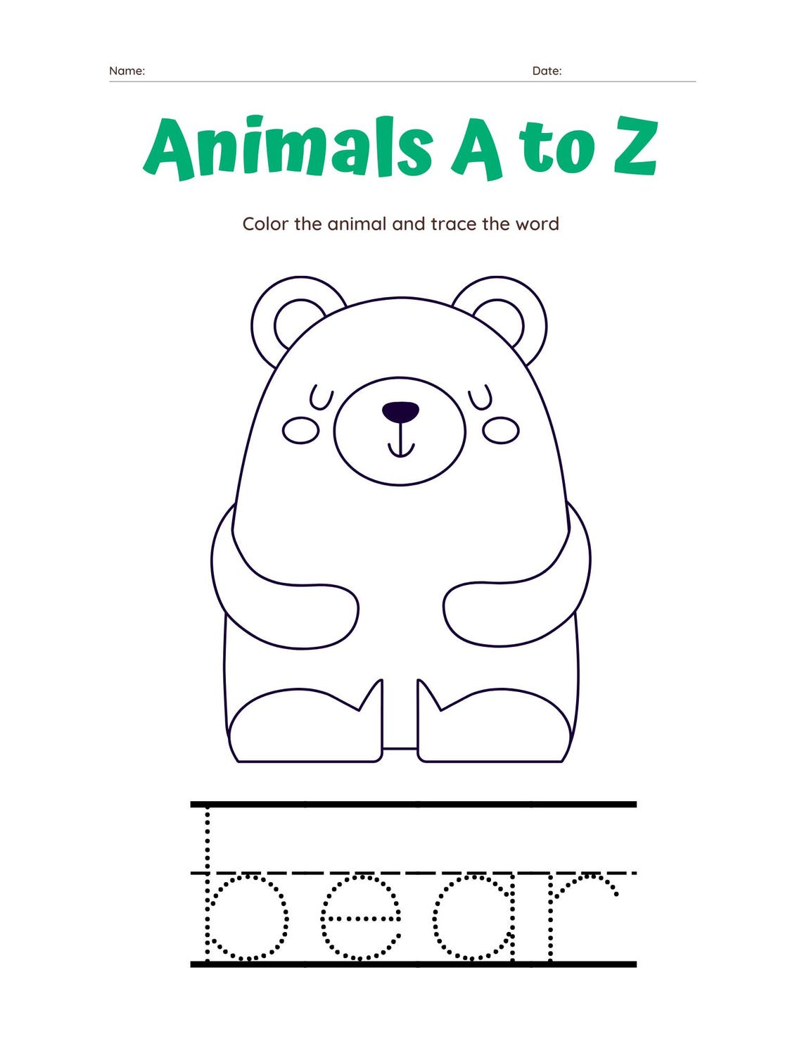 26 Printable Trace the Word Worksheets, Letter Tracing, Classroom ...