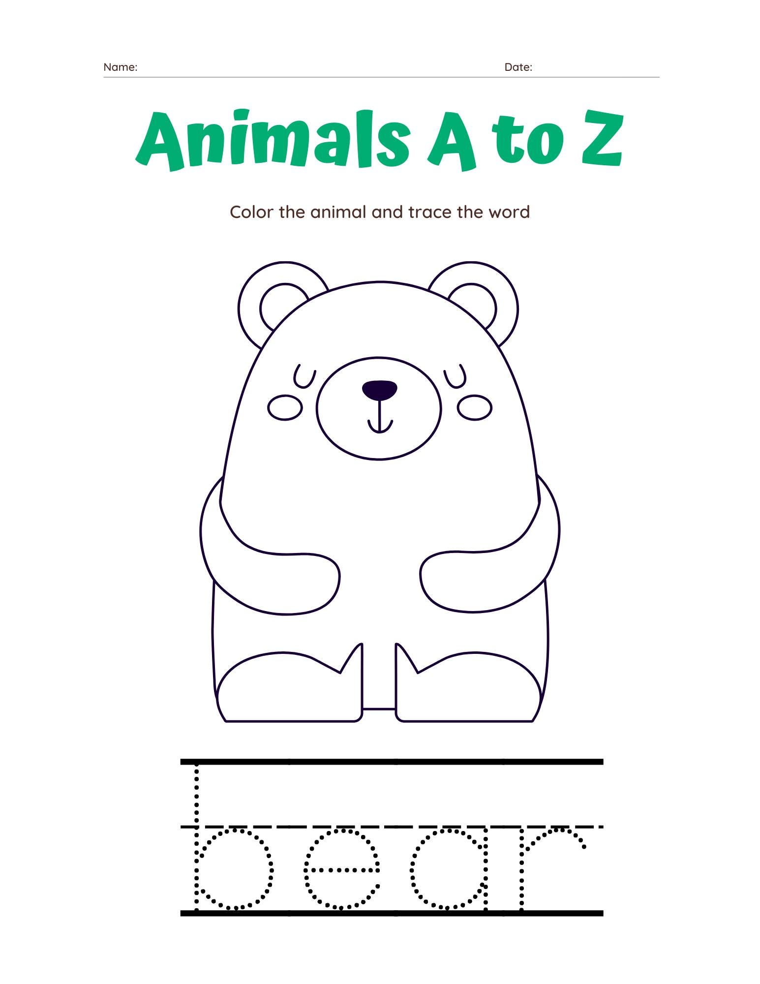 26 Printable Trace the Word Worksheets, Letter Tracing, Classroom ...