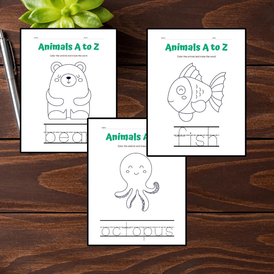 26 Printable Trace the Word Worksheets, Letter Tracing, Classroom ...