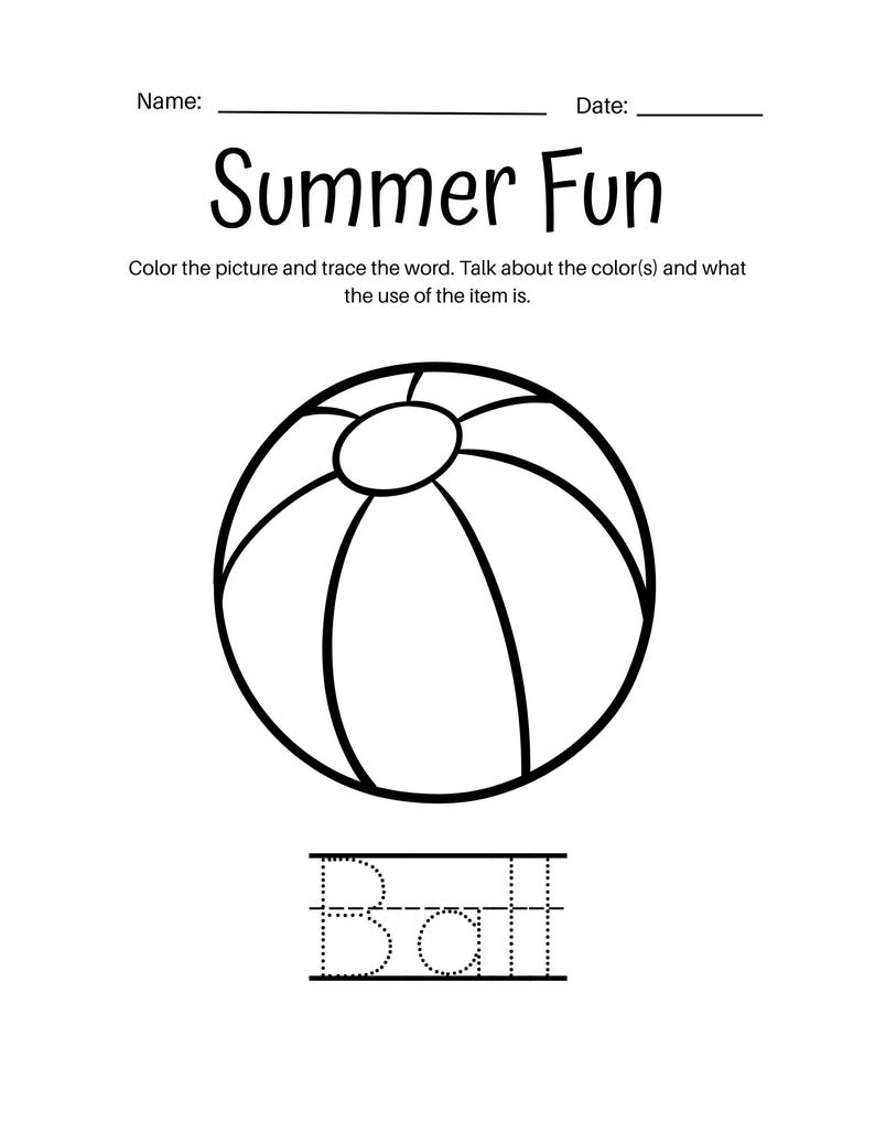 16 Printable Trace the Word Worksheets, Letter Tracing, Classroom ...