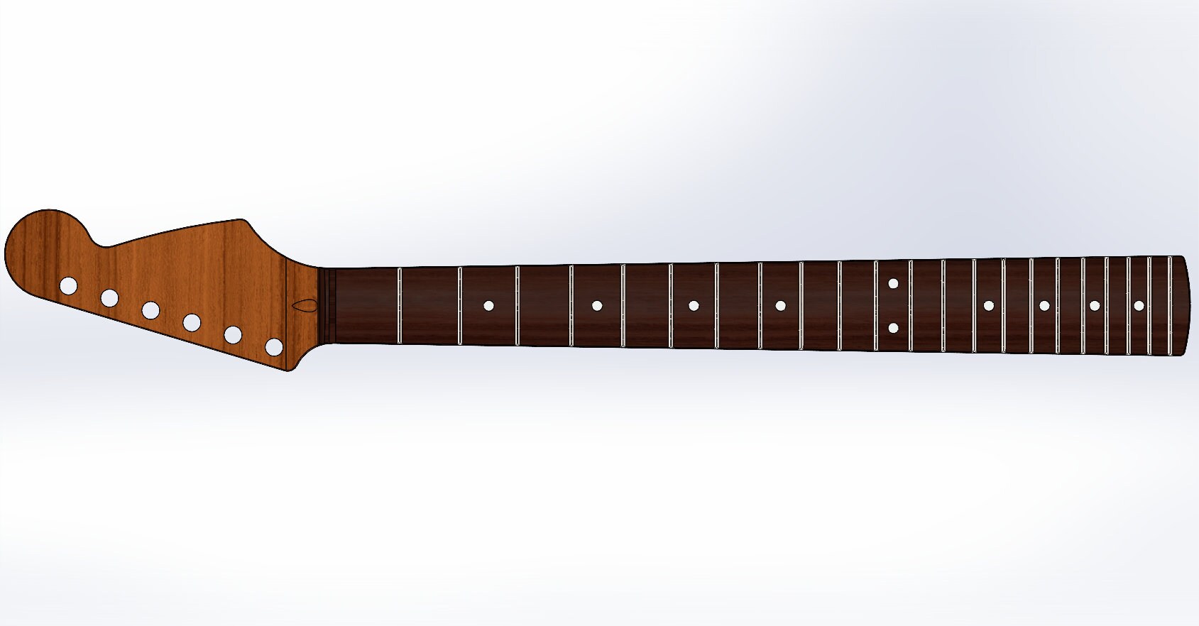Stratocaster 22 Fret Guitar Neck 3D Model Files STEP STL IGES - Etsy