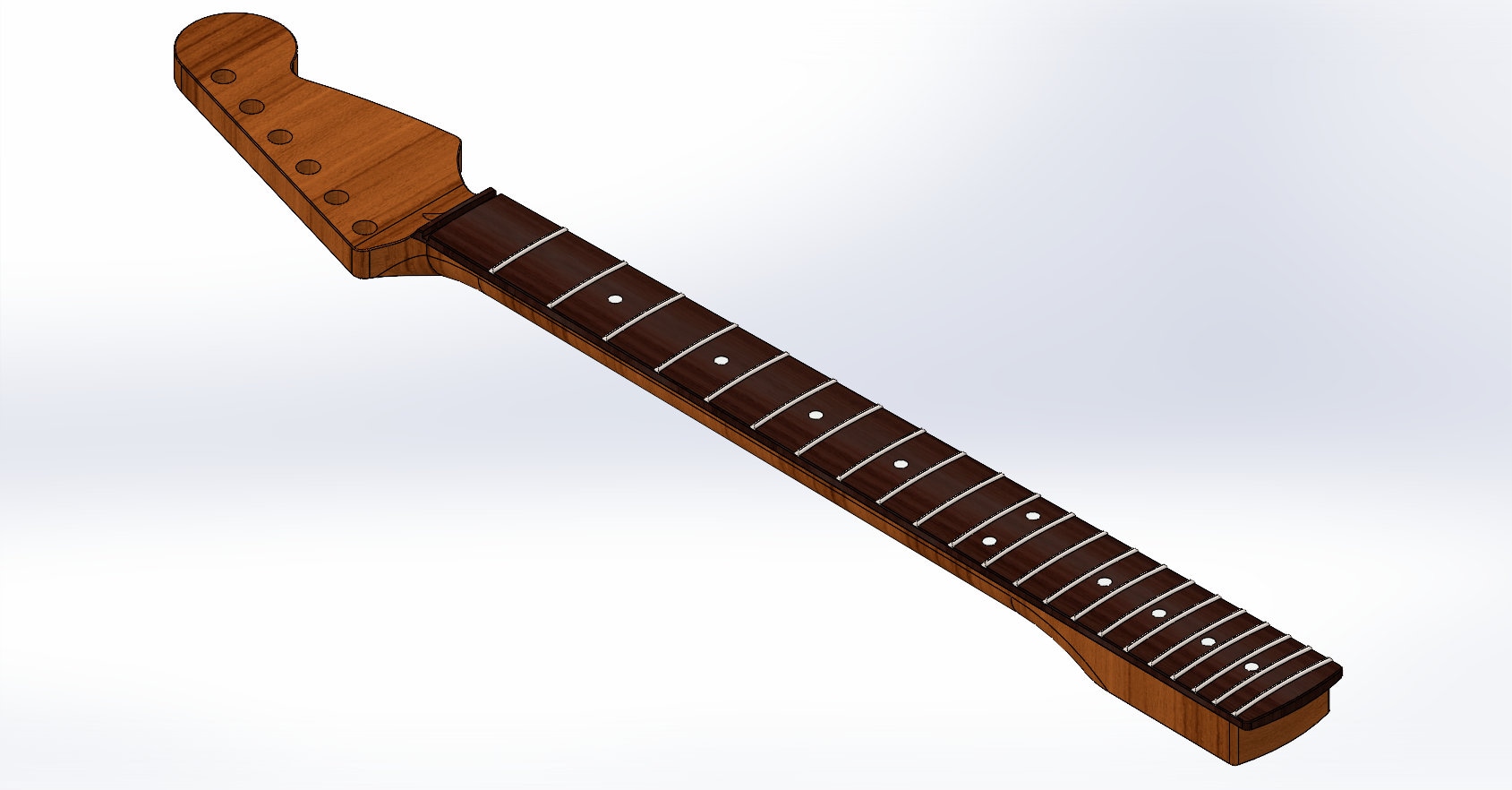 Stratocaster 22 Fret Guitar Neck 3D Model Files STEP STL IGES - Etsy