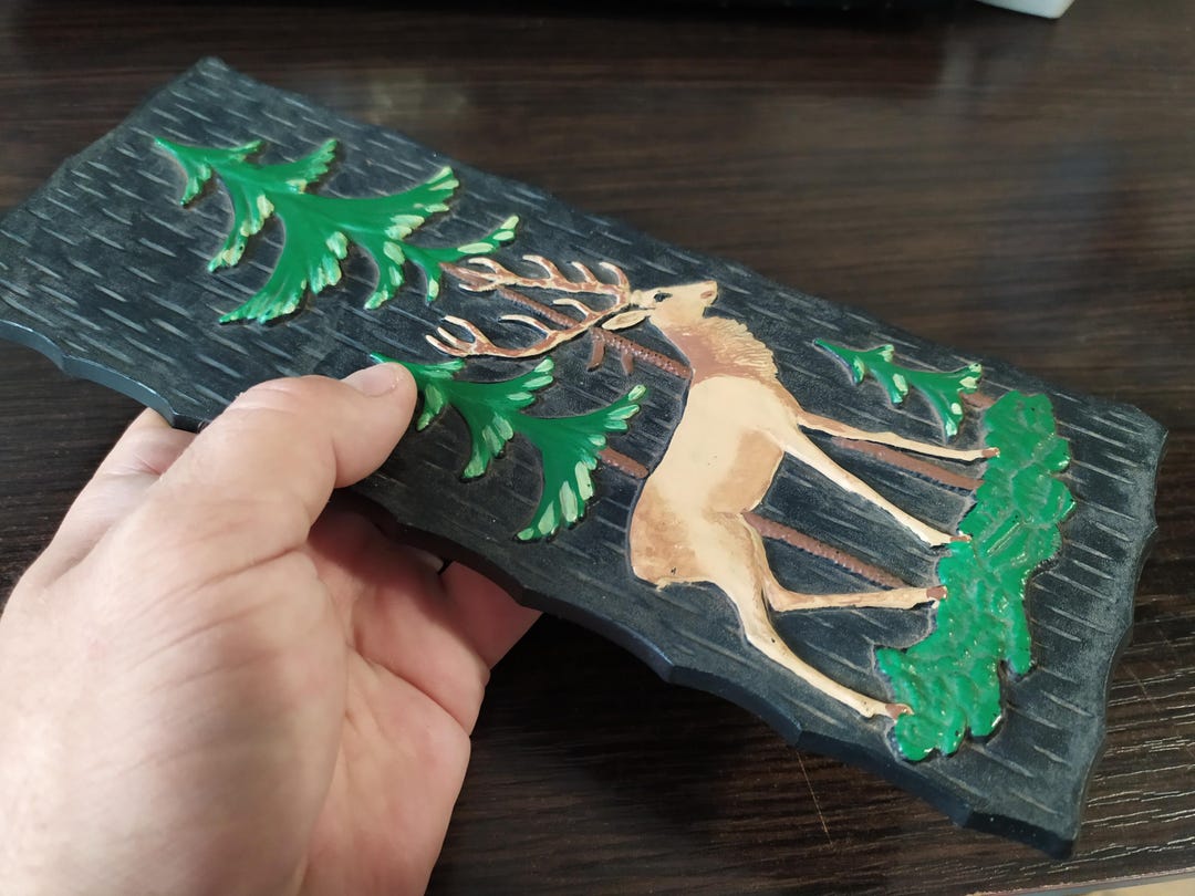 Soviet Wall Souvenir "moose in the Taiga" Exclusive Rare USSR 1970-80s ...