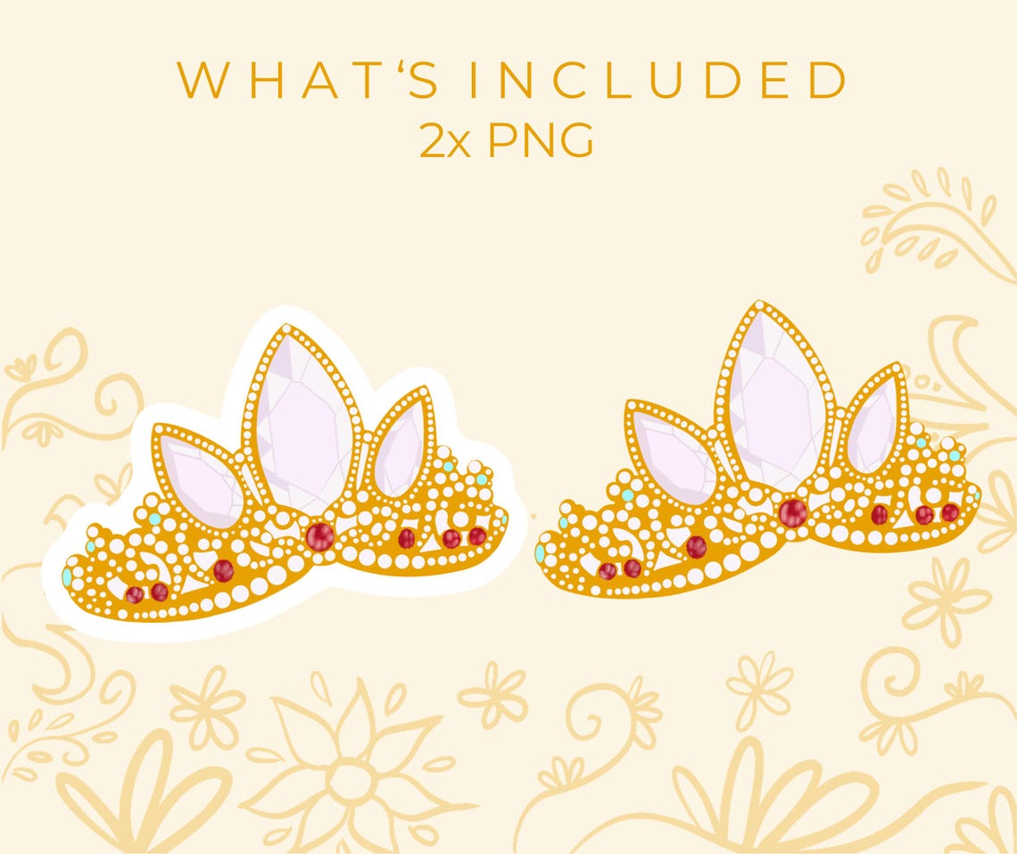 Rapunzel Crown, Tangled, Digital Sticker, PNG, PDF. SVG - Etsy