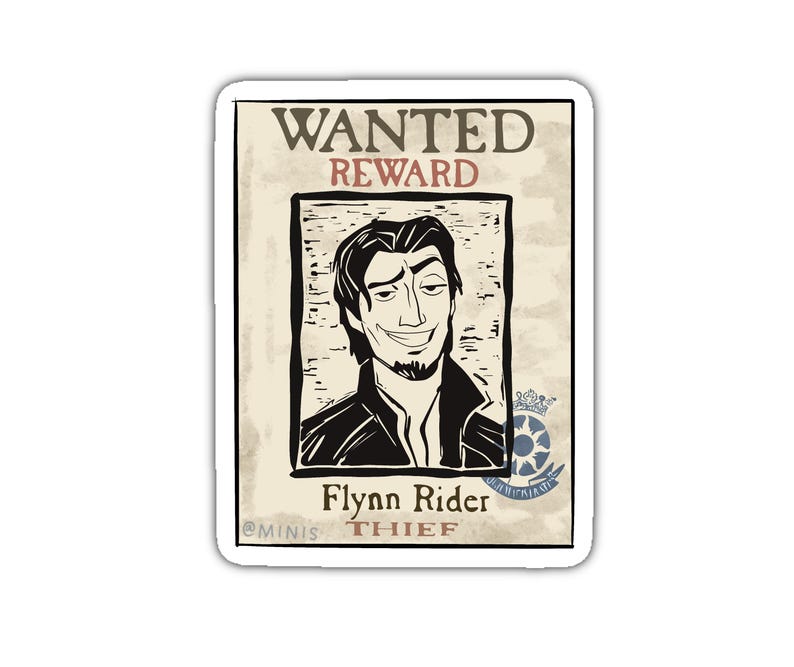 Flynn Rider Wanted Poster, Tangled, Digital Sticker, PNG, PDF, SVG - Etsy
