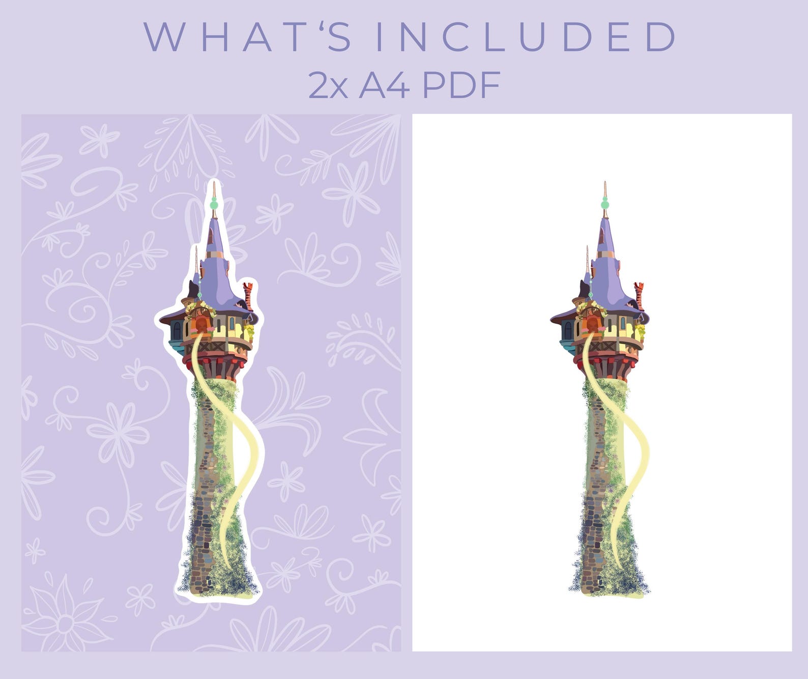 Rapunzel Tower, Tangled, Digital Sticker, PNG, PDF, SVG - Etsy