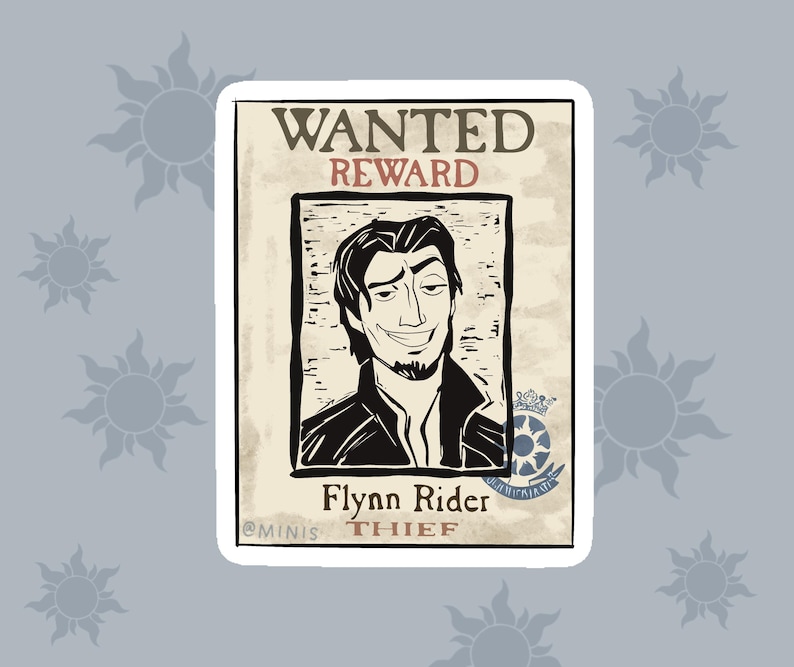 Flynn Rider Wanted Poster, Tangled, Digital Sticker, PNG, PDF, SVG - Etsy
