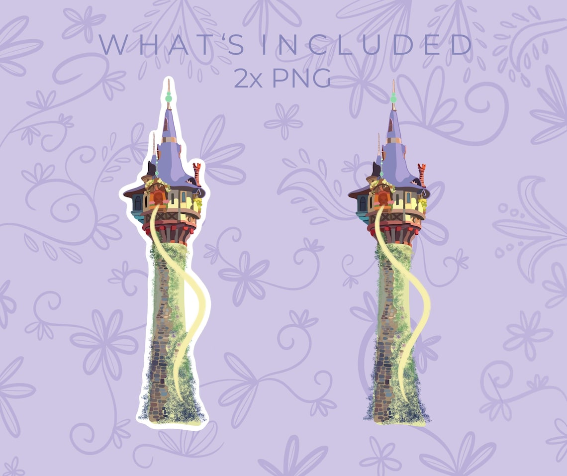 Rapunzel Tower, Tangled, Digital Sticker, PNG, PDF, SVG - Etsy