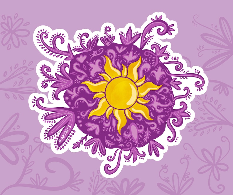 Tangled Sun, Rapunzel, Digital Sticker, PNG, PDF, SVG - Etsy