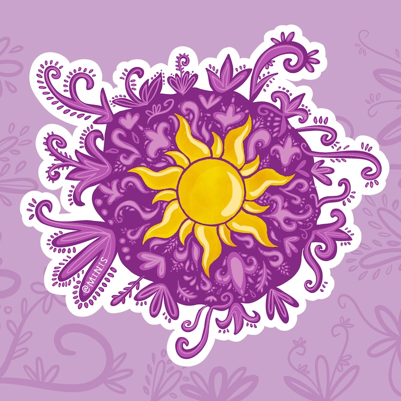 Tangled Sun Sticker - Etsy