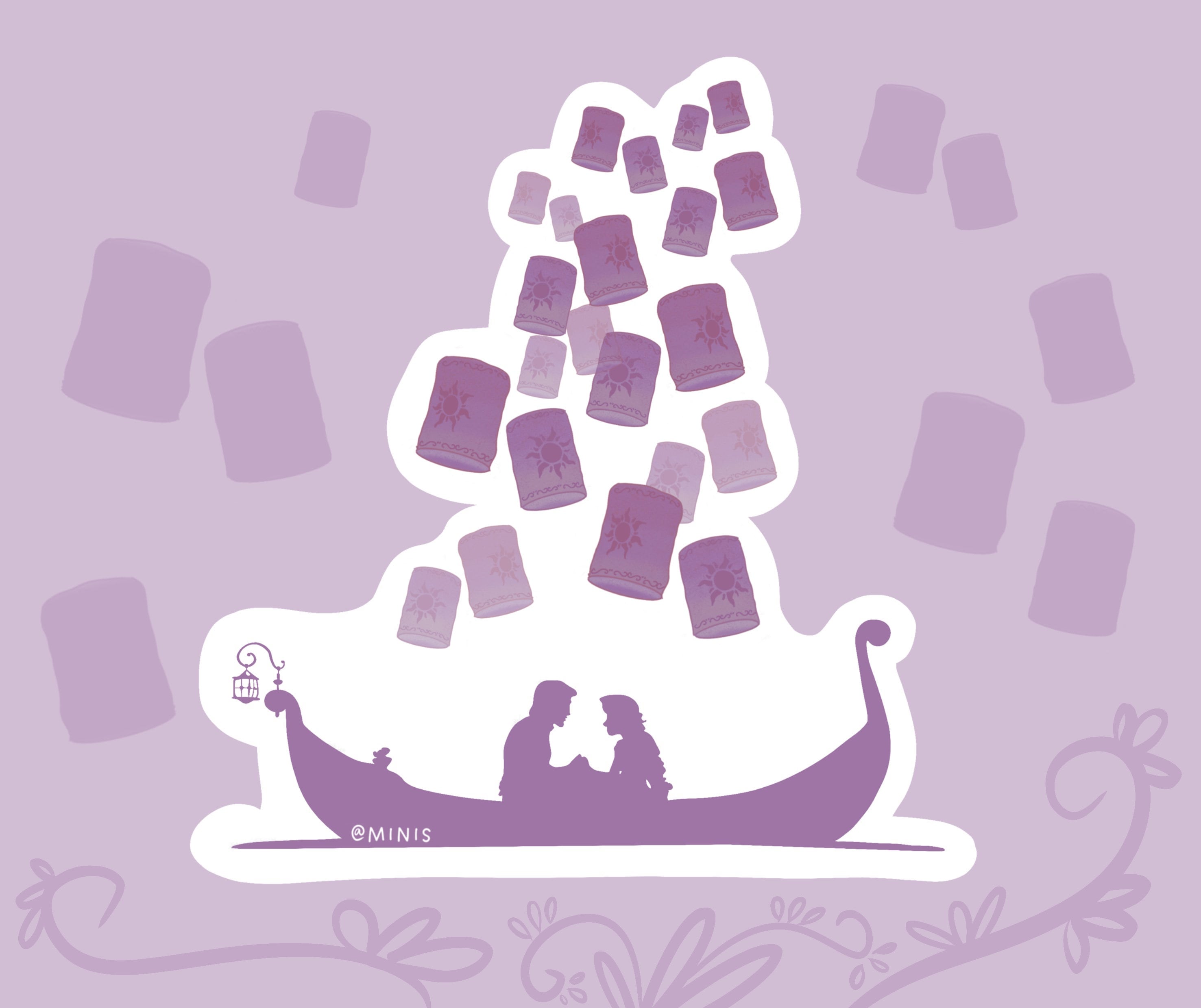 Tangled Rapunzel And Flynn In The Boat