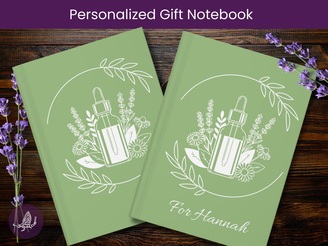 Personalized Botanical Notebook | Blank Lined Journal for Essential Oil ...