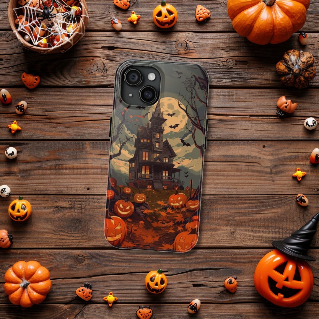 Spooky Haunted House Halloween Phone Case for iPhone 16 15 14 13 12 11 ...