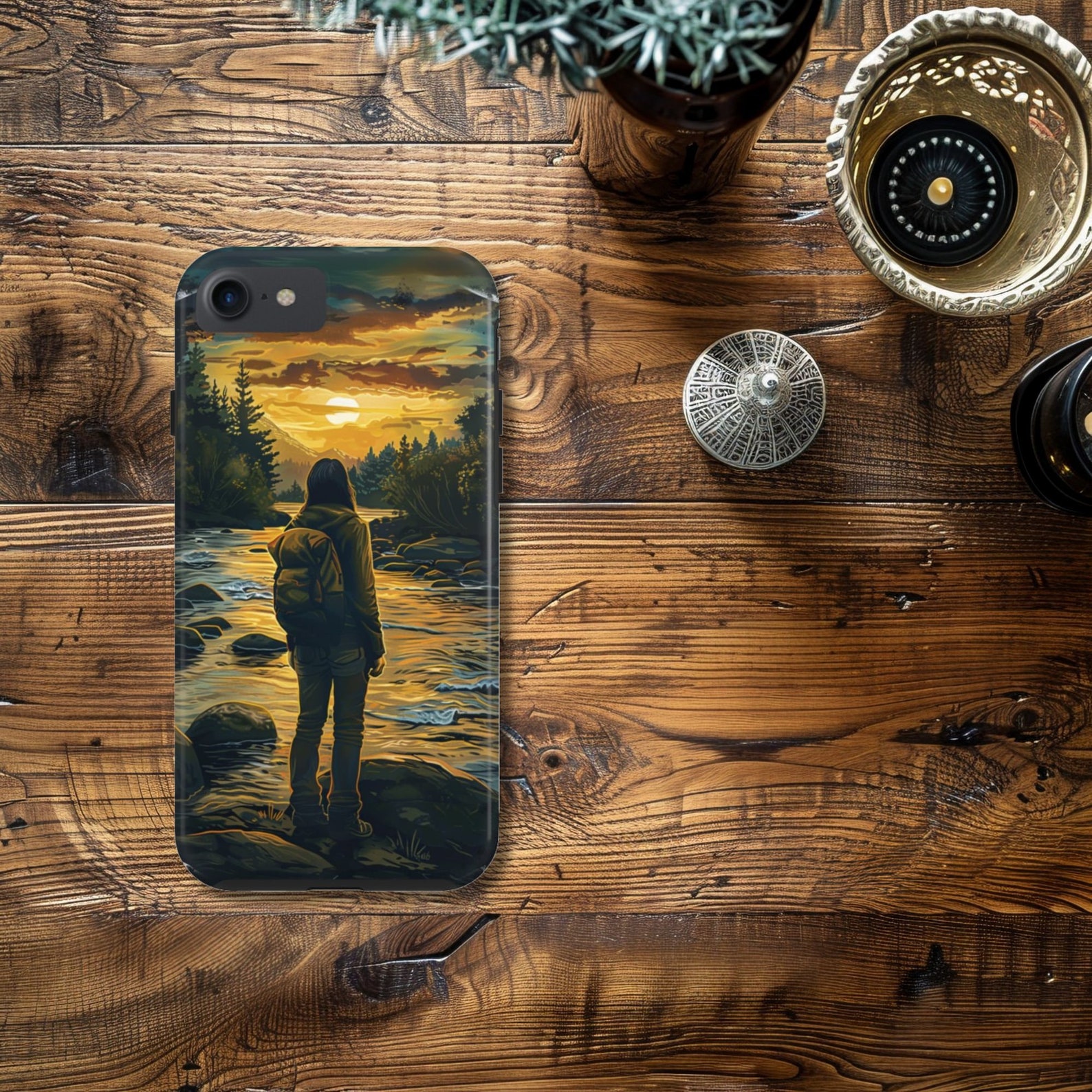 Trekking and Hiking Phone Case for iPhone 16 15 14 13 12 11 Pro Max 8 7 ...