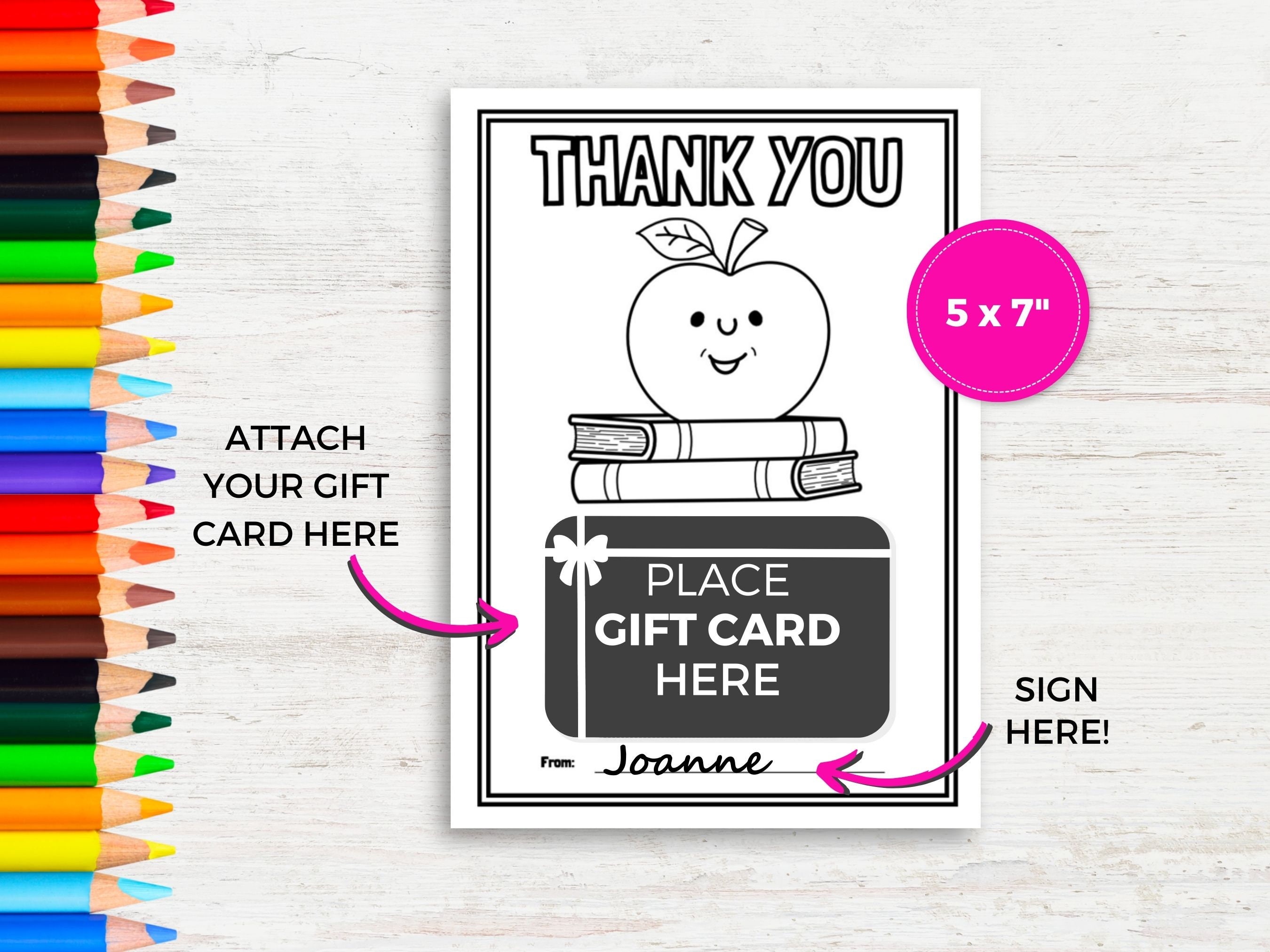 Teacher Appreciation Printable Gift Card Holder, Coloring Printable ...