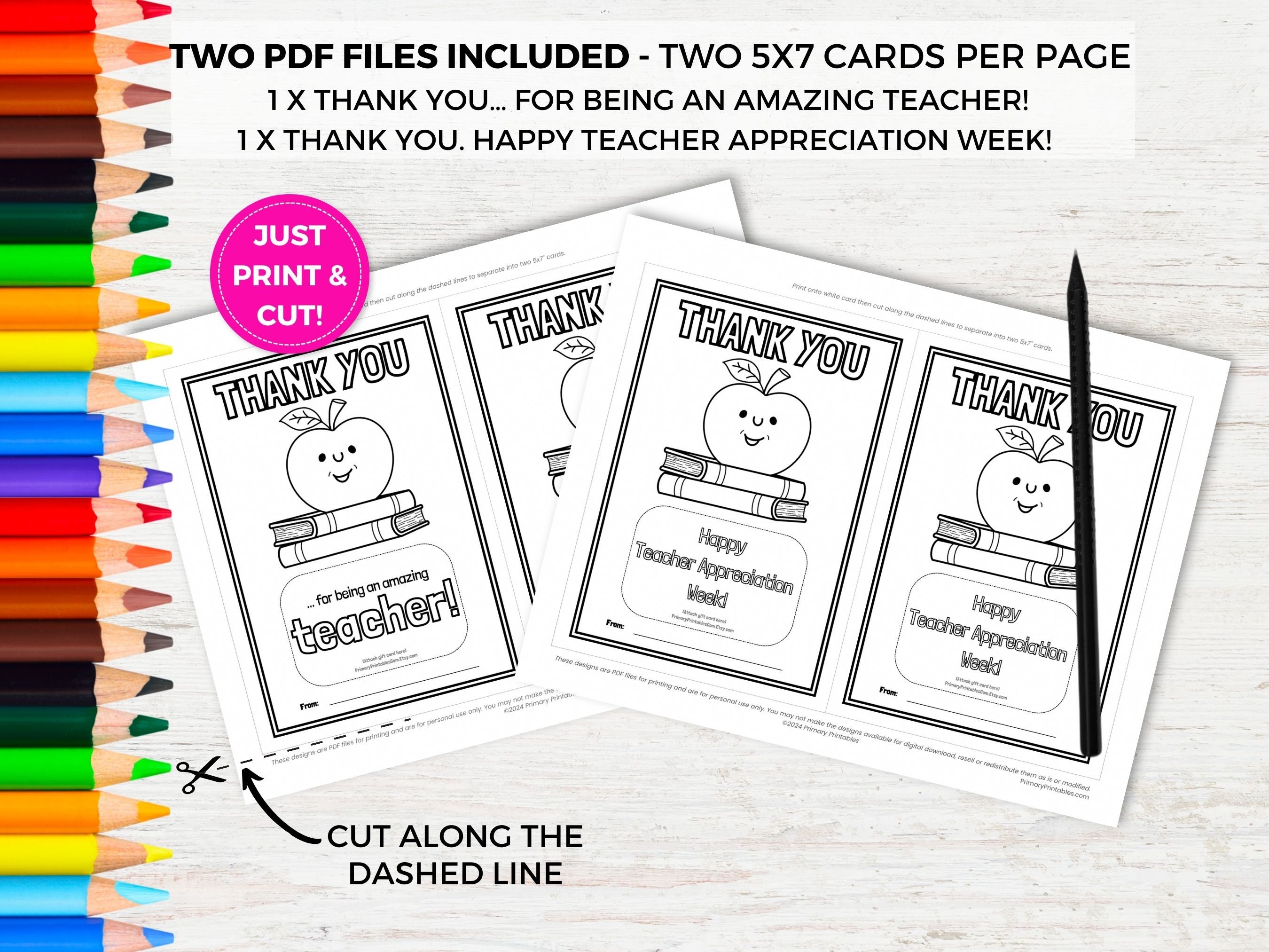 Teacher Appreciation Printable Gift Card Holder, Coloring Printable ...