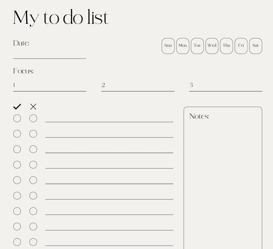 Daily to Do List Printable, Daily Task List Template PDF, Minimal Daily ...