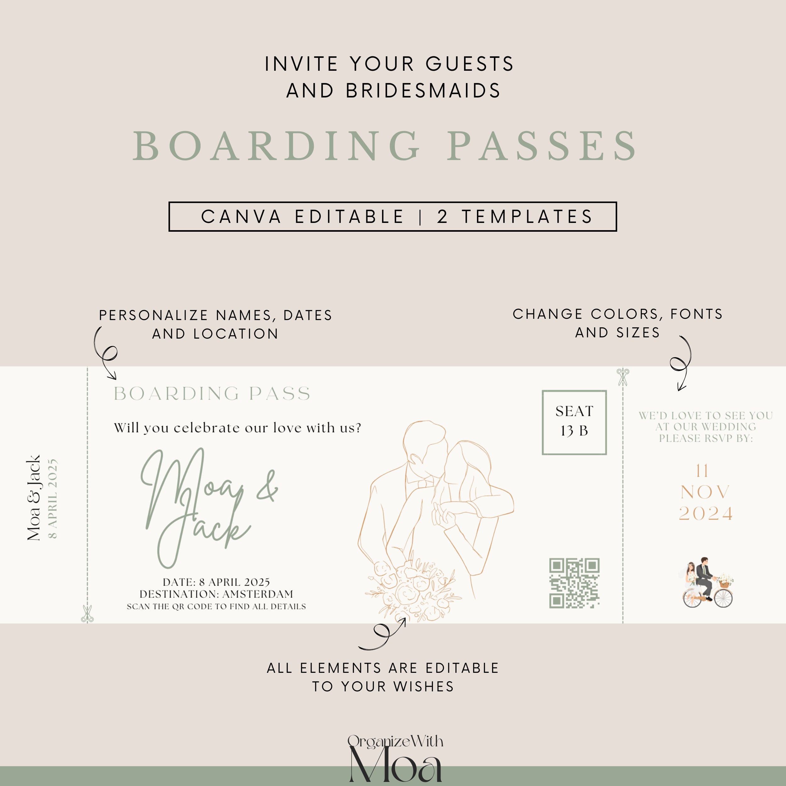 Boarding Pass Save the Date, Boarding Pass Wedding, Boarding Pass ...