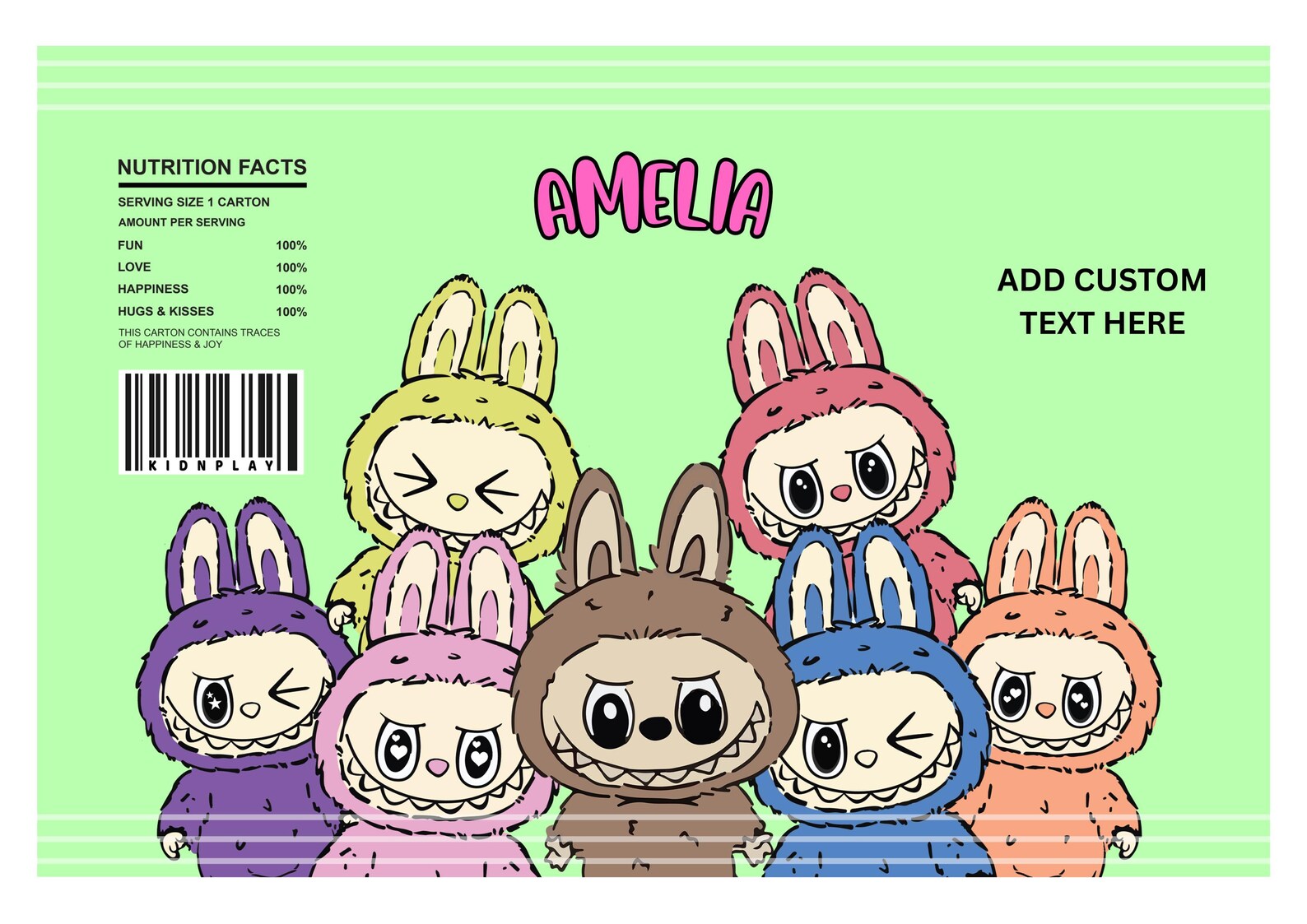 Editable Labubu Chip Bag, Party Favour, Kids Birthday Decor, Instant ...