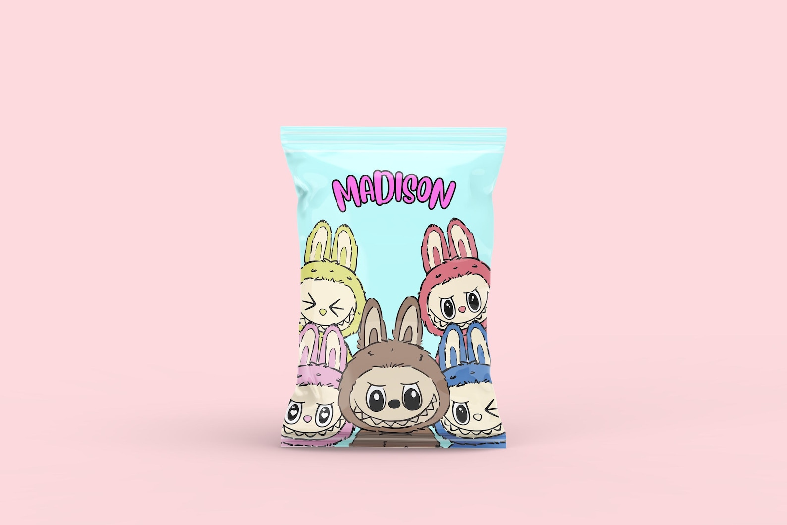 Editable Labubu Chip Bag, Party Favour, Kids Birthday Decor, Instant ...