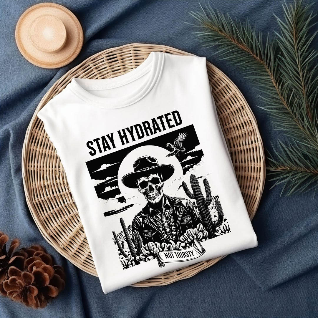 Stay Hydrated T-shirt: Funny Skeleton Graphic Tee - Etsy