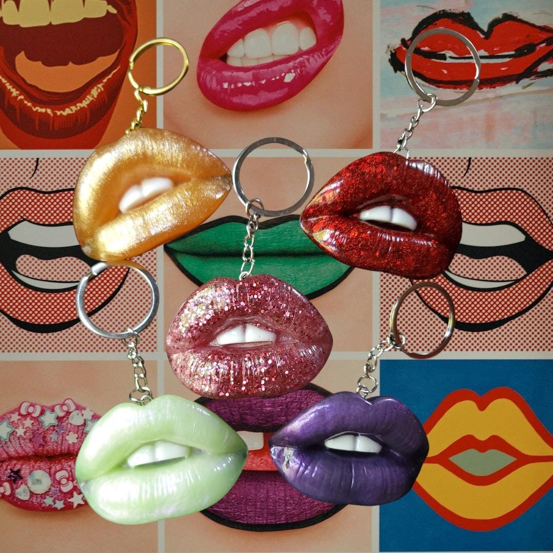 Lip Keychain - Etsy