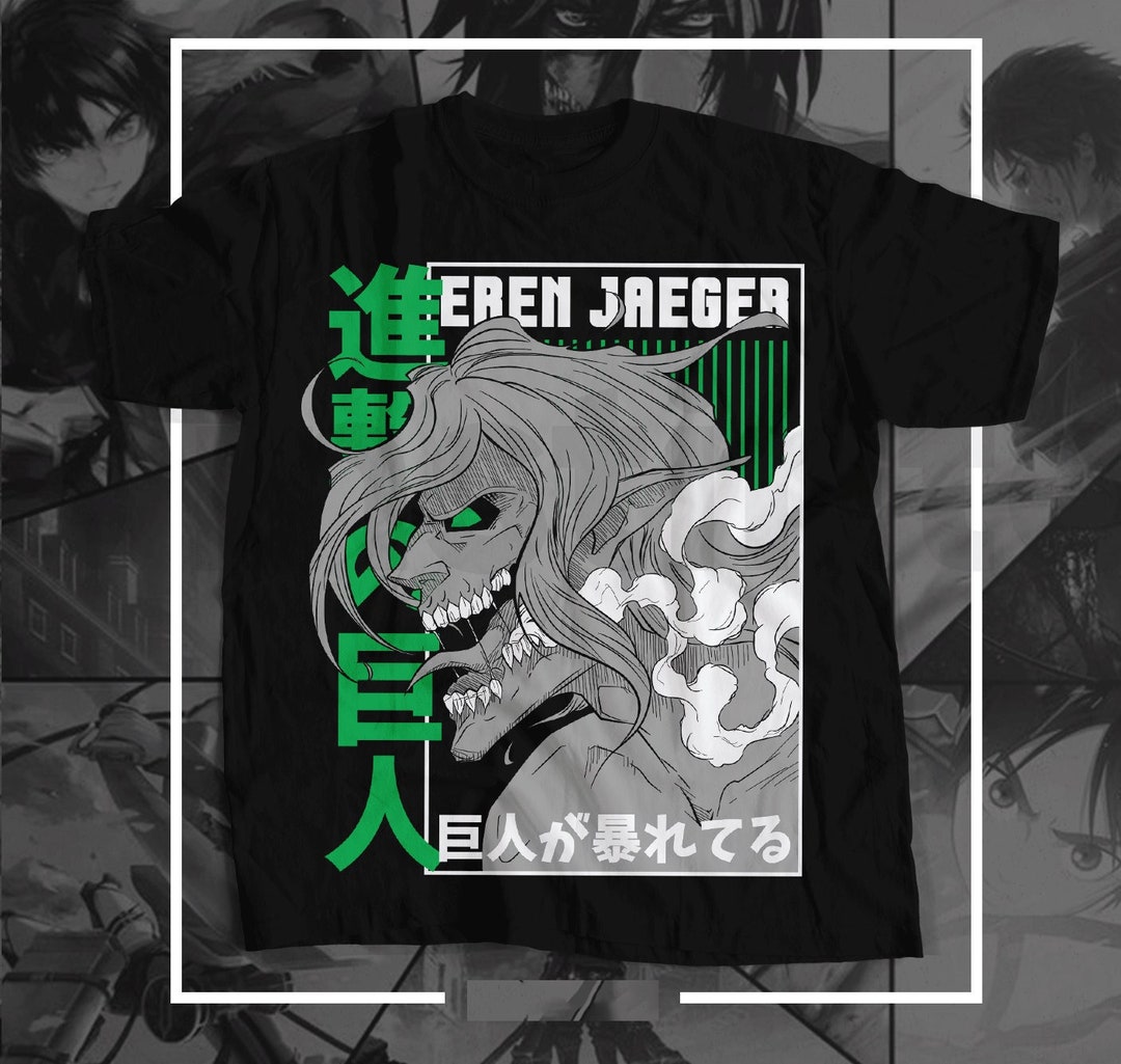 Eren Jaeger Attack on Titan Graphic Tee Anime T-shirt Unisex Soft Top ...