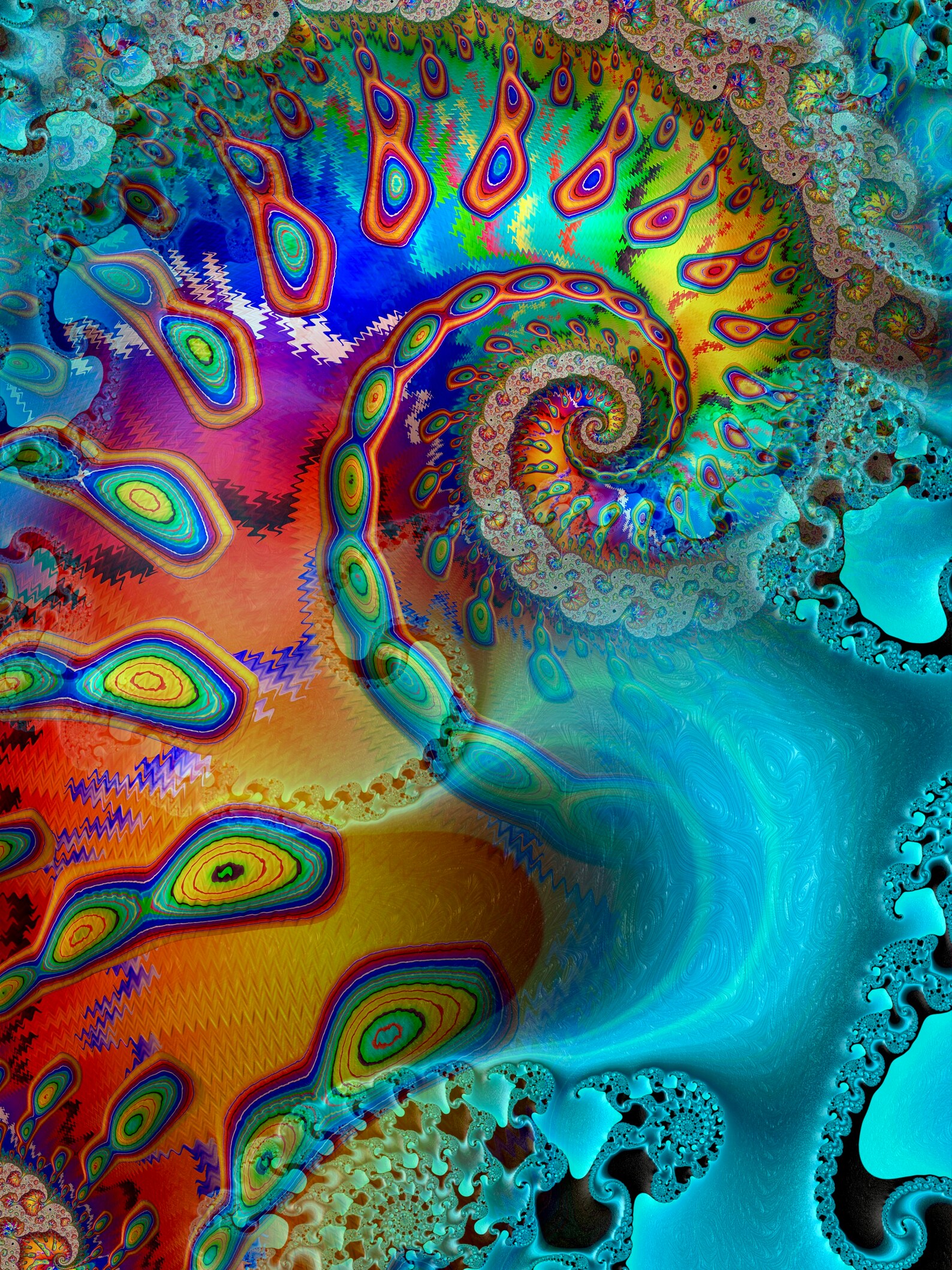 Rainbow Fibonacci Fractal #2 - Etsy