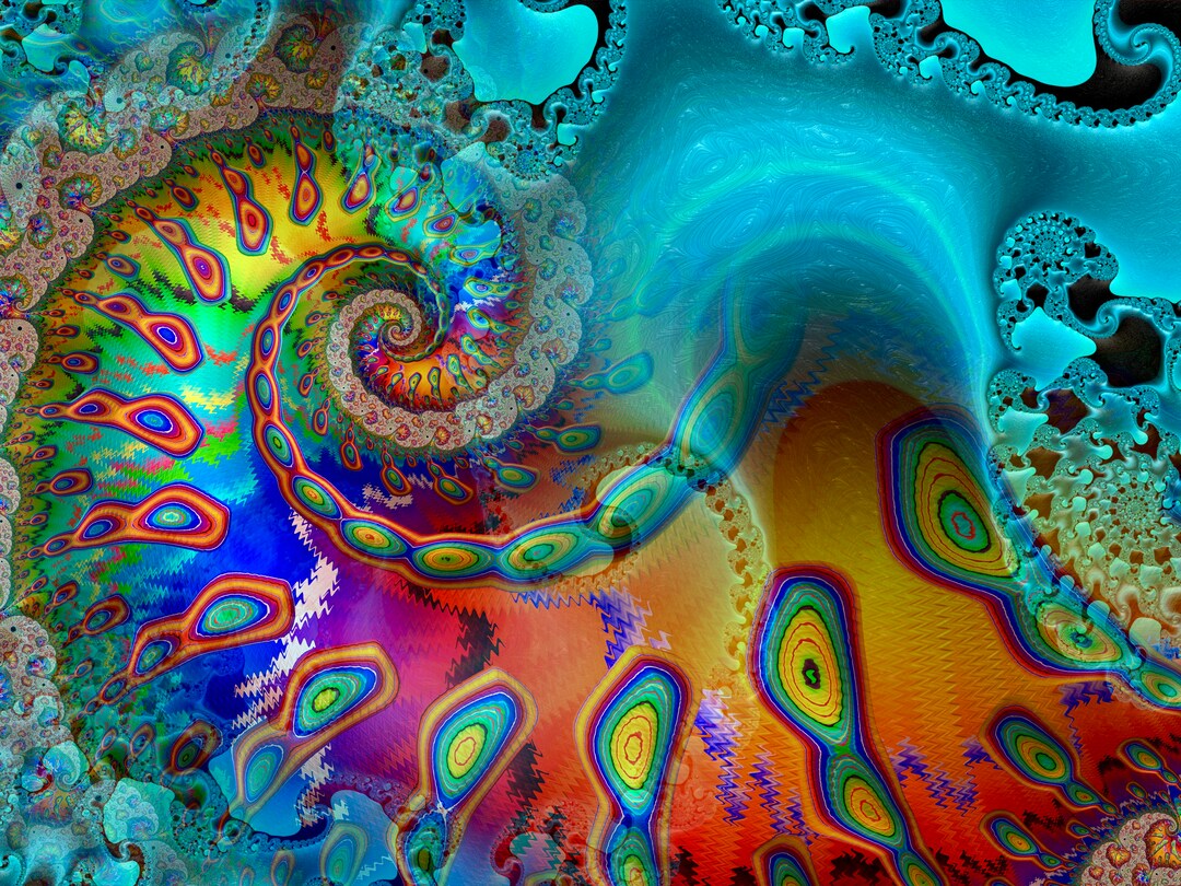 Rainbow Fibonacci Fractal #2 - Etsy