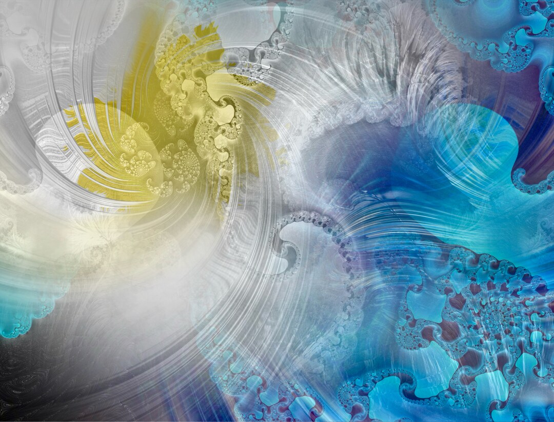 Fibonacci Ocean Fractal #2 -yellow Moon - Etsy