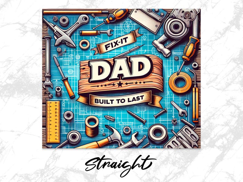 Dad Fix It Tumbler Wrap Png, Father's Day Gift, Tools Pattern Tumbler ...
